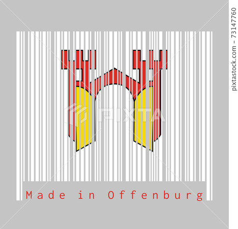 Barcode set the color of Offenburg flag, it is... - Stock Illustration ...