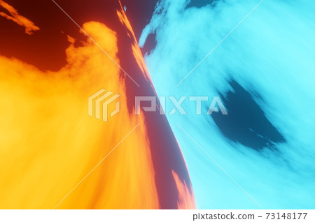 Swirling blue and red flames, 3D rendering - Stock Illustration ...