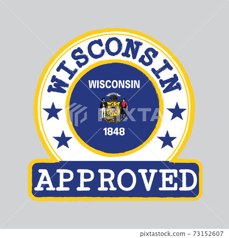 Vector Stamp of Approved logo with Wisconsin... - Stock Illustration ...