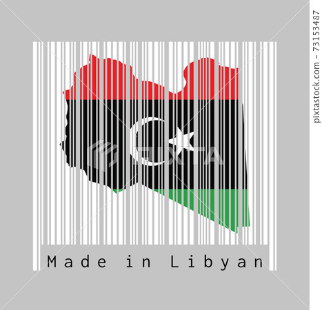Barcode set the shape to Libya map outline and... - Stock Illustration ...