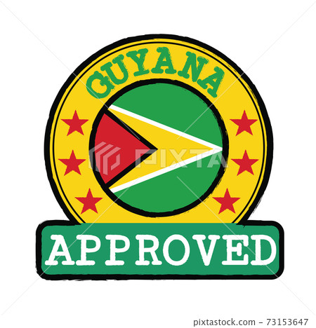 Vector Stamp of Approved logo with Guyana Flag... - Stock Illustration ...