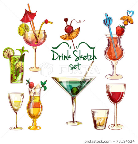 Sketch Cocktail Set - Stock Illustration [73154524] - PIXTA