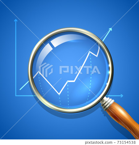 Magnifier and chart - Stock Illustration [73154538] - PIXTA