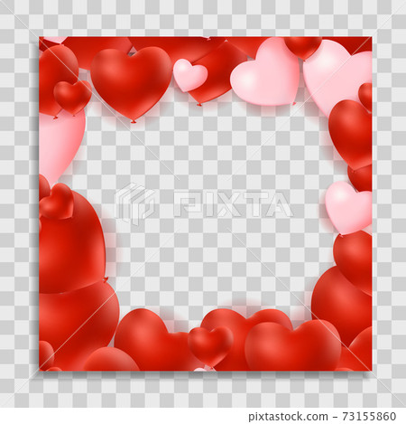 Empty Blank Photo Frame with Hearts Template... - Stock Illustration ...