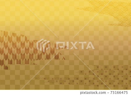 Gorgeous background of gold paper with Japanese... - Stock Illustration ...