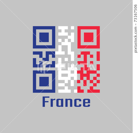 QR code set the color of France flag. it is a... - Stock Illustration ...