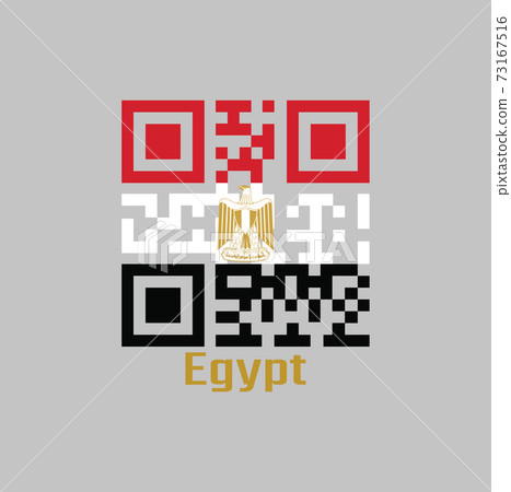 QR code set the color of Egypt flag, with text...-插圖素材 [73167516] - PIXTA圖庫