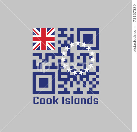 QR code set the color of Cook Islands flag.... - Stock Illustration ...