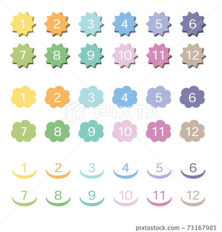 Numeric icon set 1-12 - Stock Illustration [73167985] - PIXTA