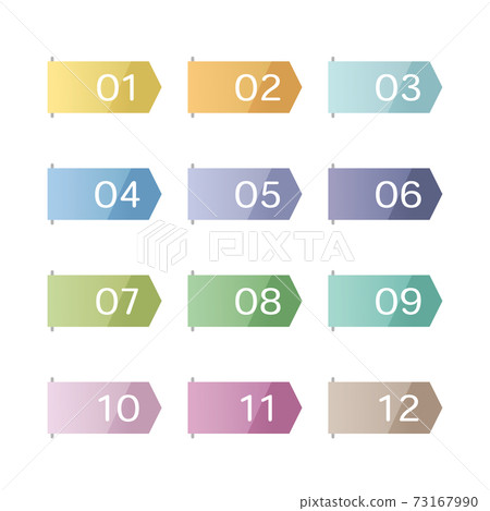 Numeric icon set 1-12 - Stock Illustration [73167990] - PIXTA