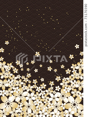 Sakura_Japanese pattern_Black... - Stock Illustration [73170390] - PIXTA
