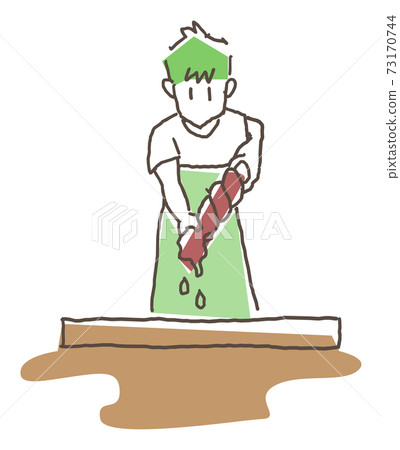 Amami Oshima Tsumugi process illustration mud... - Stock Illustration ...