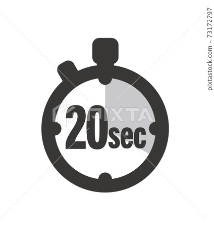 Simple black and white 20 second timer clock icon - Stock Illustration ...
