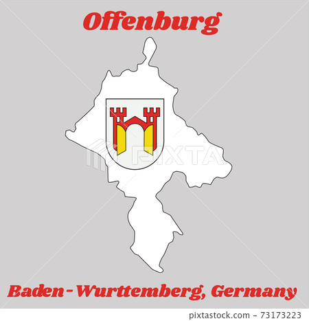 Map outline and Coat of arms of Offenburg, it... - Stock Illustration ...