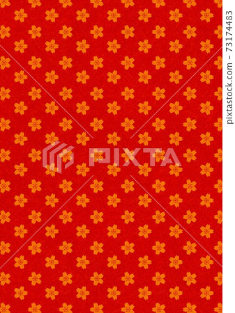 Red Japanese paper texture with golden cherry... - Stock Illustration ...
