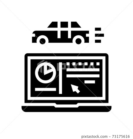 car test computer program glyph icon vector... - Stock Illustration ...