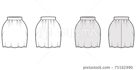 Skirt bell technical fashion illustration with... - Stock Illustration ...