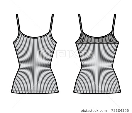 Ribbed camisole technical fashion illustration... - Stock Illustration ...
