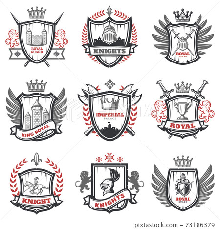 Medieval Knight Coats Of Arms Set - Stock Illustration [73186379] - PIXTA