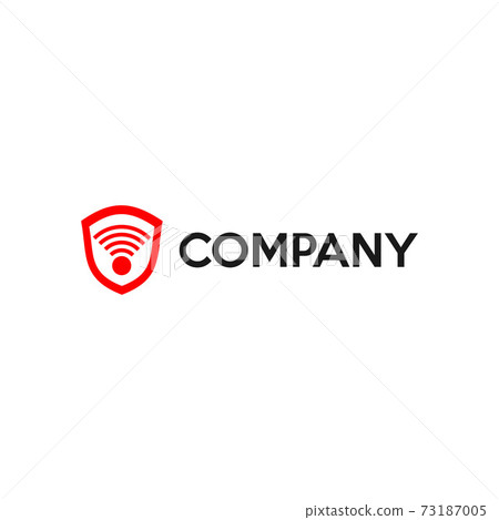 Signal & Shield Logo Design Template, Emblem... - Stock Illustration ...