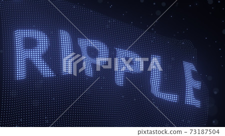 Ripple cryptocurrency name on waving digital... - Stock Illustration ...