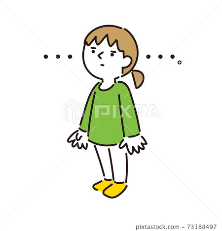 A girl who thinks and has a hard expression - Stock Illustration ...