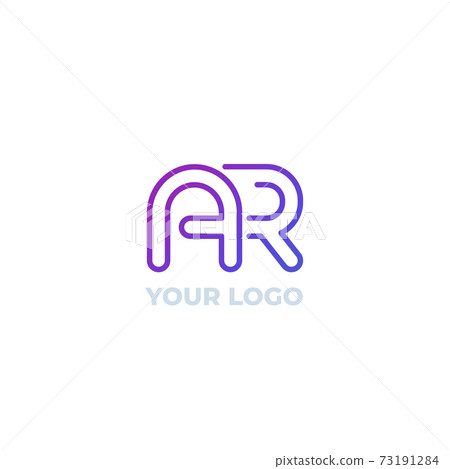 AR letters initials logo, line design - Stock Illustration [73191284 ...