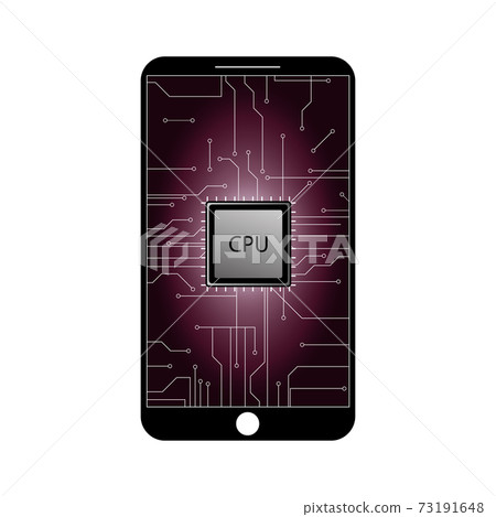 Modern smartphone with chip and Main... - Stock Illustration [73191648 ...