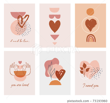 Collection of Boho Valentines day symbols and... - Stock Illustration ...