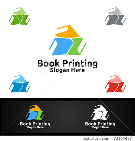 Book Printing Company Vector Logo Design for... - Stock Illustration ...