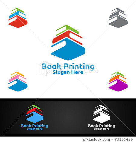 Book Printing Company Vector Logo Design for... - Stock Illustration ...