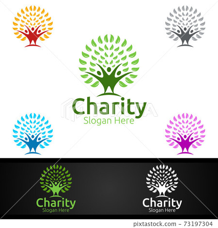 Natural Helping Hand Charity Foundation... - Stock Illustration ...