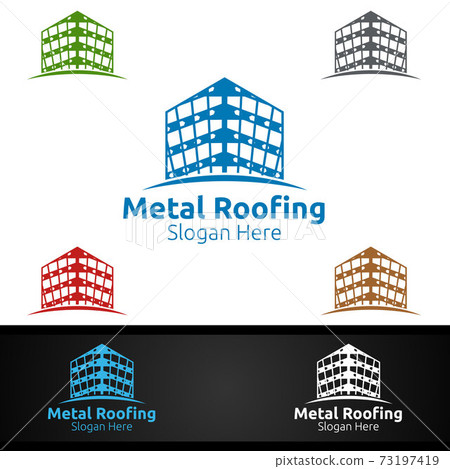 Metal Roofing Logo for Shingles Roof Real... - Stock Illustration ...