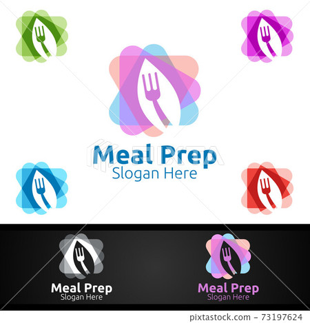 Meal Prep Healthy Food Logo for Restaurant,... - Stock Illustration ...