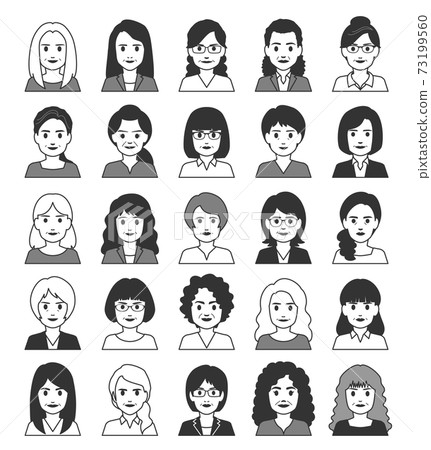Avatar icon for business Middle-aged woman... - Stock Illustration ...
