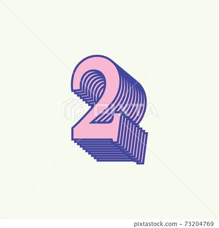 number 2 vintage style. latin two sign symbol... - Stock Illustration ...