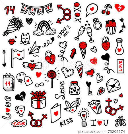 Valentines Day love set.Design for Valentines Day - Stock Illustration ...