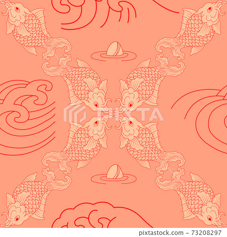 Seamless pattern with chinese water symbols - Stock Illustration ...