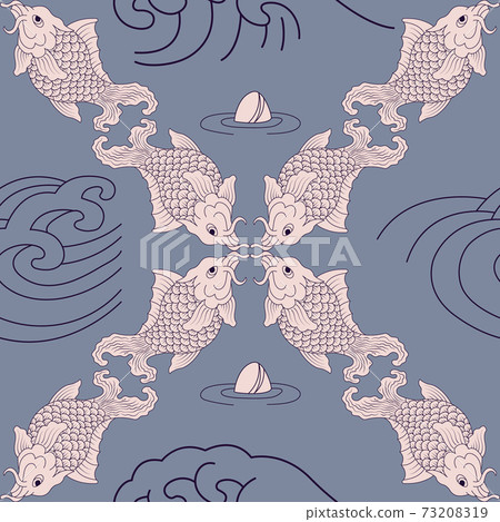 Seamless pattern with chinese water symbols - Stock Illustration ...