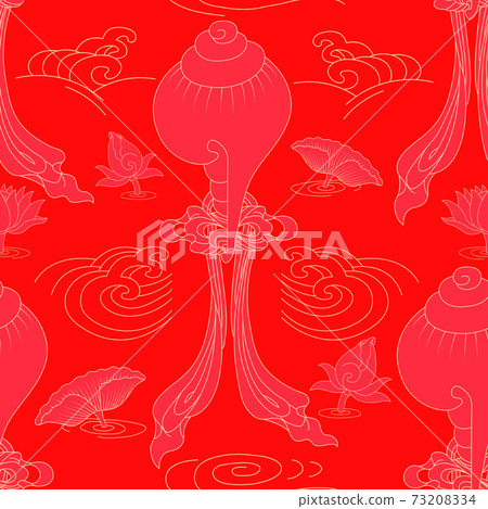 Seamless pattern with chinese water symbols - Stock Illustration ...