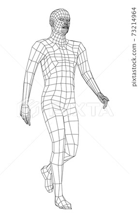 Wireframe walking man. Vector - Stock Illustration [73214964] - PIXTA