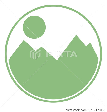 Round mountain logo (sun) - Stock Illustration [73217402] - PIXTA