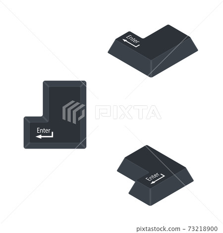 Enter computer key button isolated on white... - Stock Illustration ...