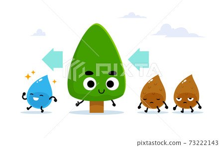 The Tree and the water filter process. Isolated... - Stock Illustration ...