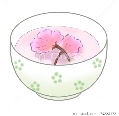 Sakura tea illustration - Stock Illustration [73228172] - PIXTA