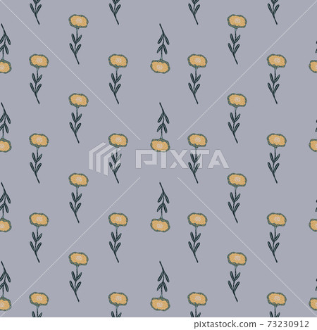 Yellow doodle flowers seamless pattern in hand... - Stock Illustration ...