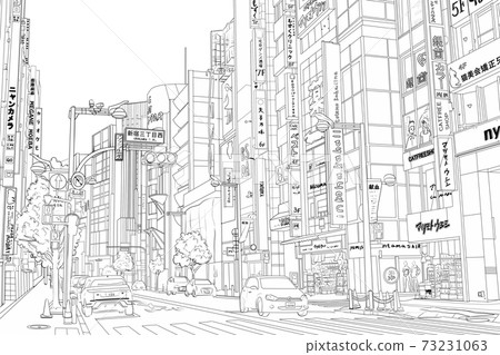 Building and road line art correction - Stock Illustration [73231063 ...