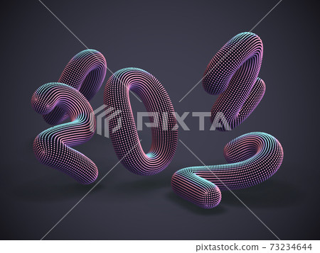 Scattered 3D pink numbers on gray background - Stock Illustration ...