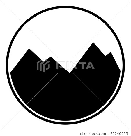 Round mountain logo (black) - Stock Illustration [73240955] - PIXTA