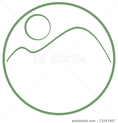Round mountain logo (sun) (line art) - Stock Illustration [73241407 ...